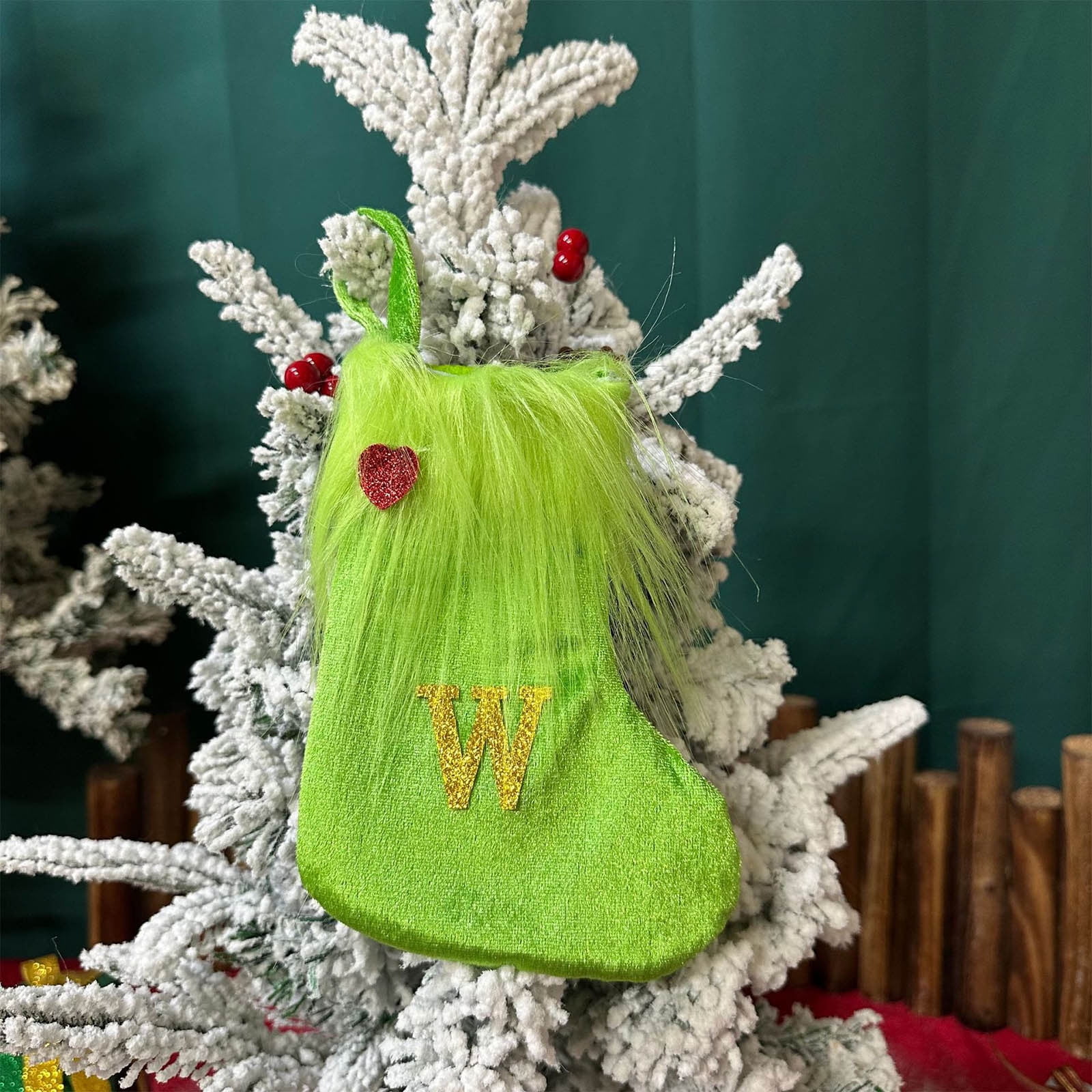 Ohmyroo Knitted Wool Hosiery Embroidered Letter Candy Gift Bags Festive ...