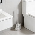 Ohmyroo Modern Toilet Brush Set 16.3 Inch Clear Plastic Scrubber With ...