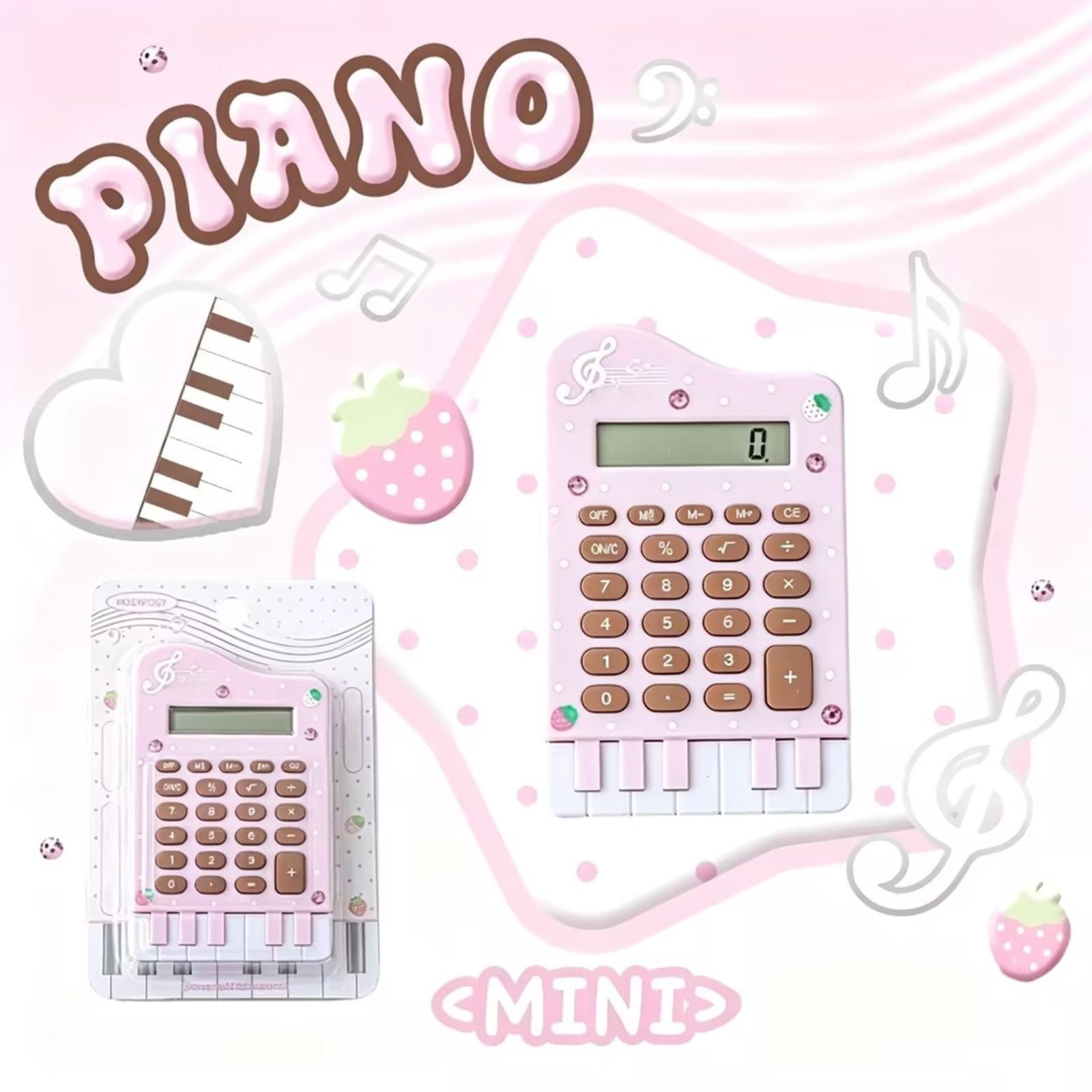 Ohmyroo Vintage Piano Themed Mini Calculator 3.7X2.2 Inch 8 Digit ...