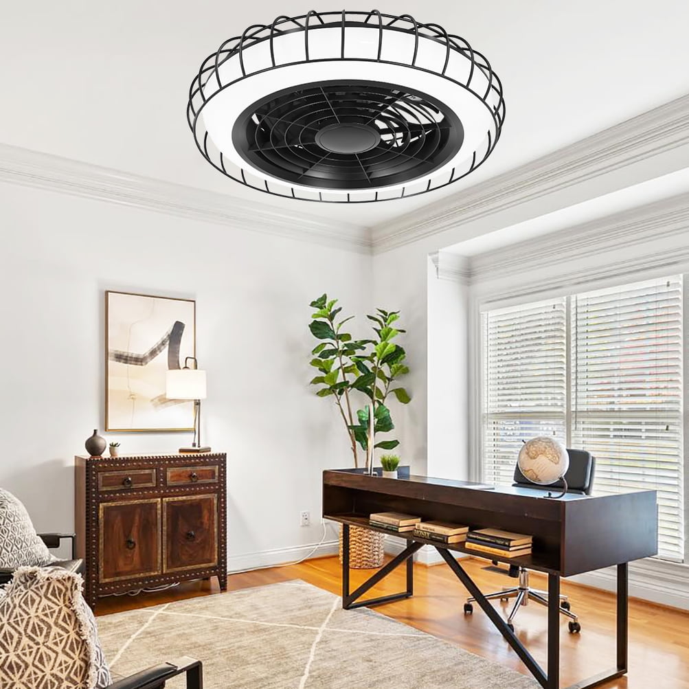 Ohniyou 20-Inch Flush Mount Caged Ceiling Fans with Lights and Remote ... Ohniyou 20-Inch Flush Mount Caged Ceiling Fans with Lights and Remote ...