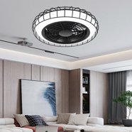 DWVO 15’’ Low Profile Caged Ceiling Fans with Lights and Remote Control ...
