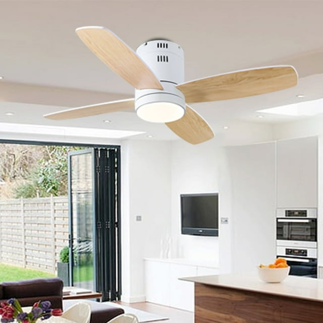 Ohniyou 38" Flush Mount Outdoor Ceiling Fans with Lights,Reversible ...