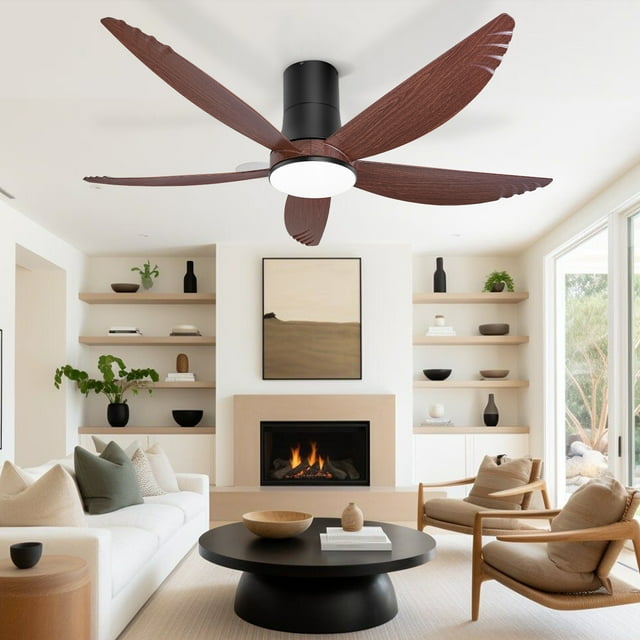 Ohniyou 58" Ceiling Fan with Light and Remote,Outdoor Ceiling Fans 5 ...