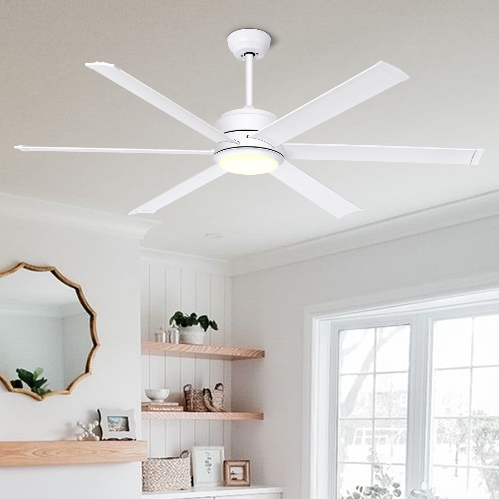 Ohniyou 60" Ceiling Fan with Lights and Remote,Modern Outdoor Ceiling ...