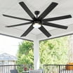 Ohniyou 60" Outdoor Ceiling Fan with Light and Remote, Modern Downrod ...