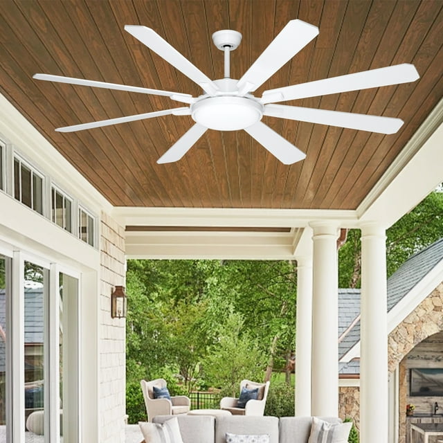 Ohniyou 72 inch Farmhouse Ceiling Fan with LED Light and Remote,Outdoor ...