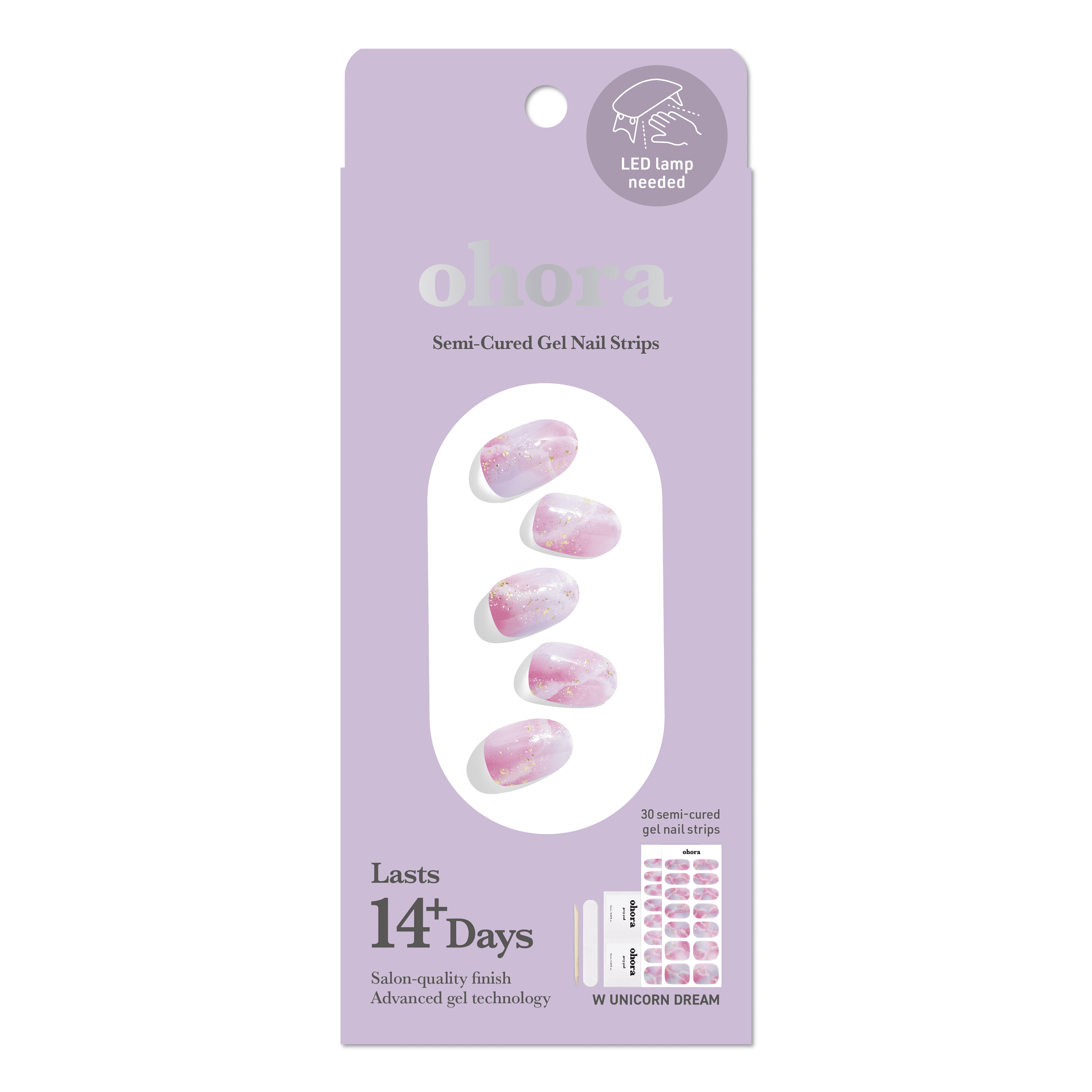 ohora Unicorn Dream Semi-Cured Gel Nail Strips Elegant Long-Lasting Manicure - Walmart.com
