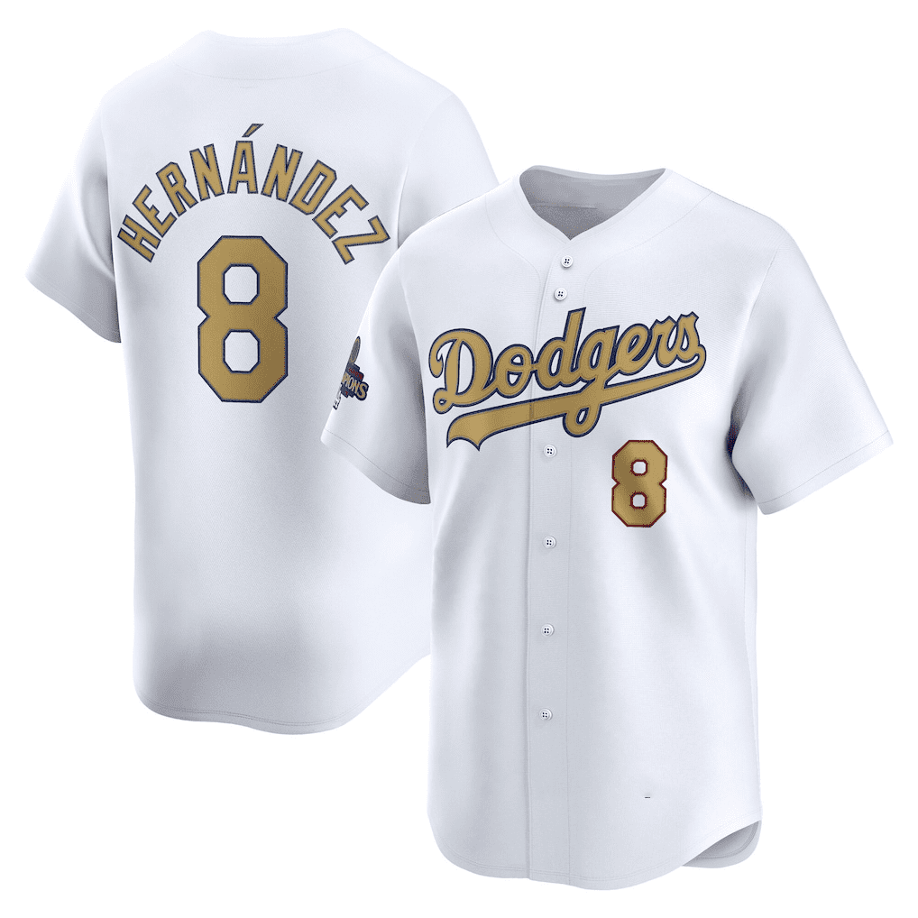 Dodgerss Youth Home Limited Enrique Hern谩ndez#8 Fans short sleeve Game Jersey World Series 2025 ...