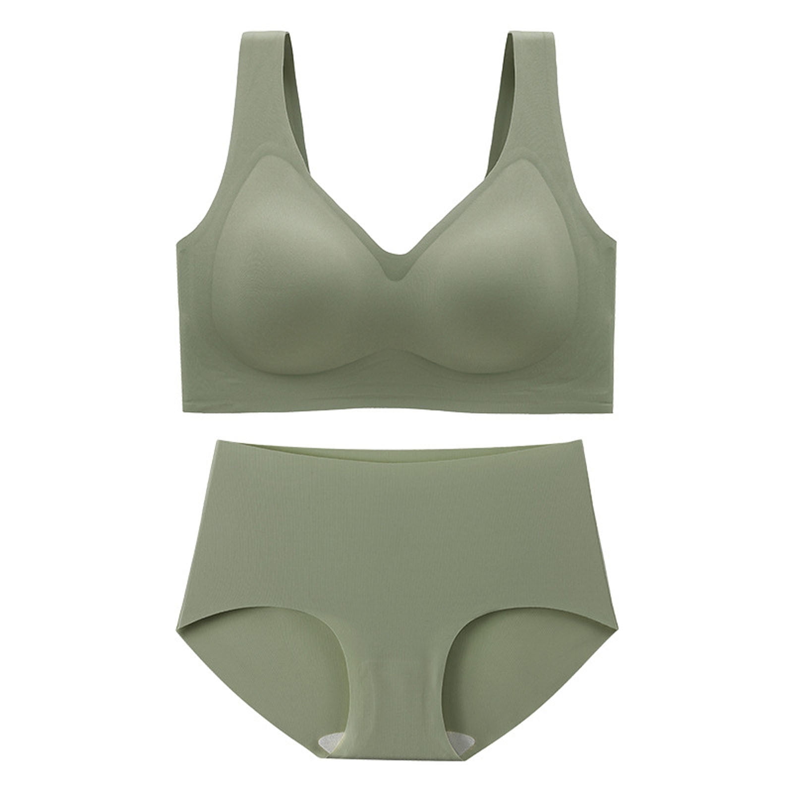 Ohufall Bra and Panty Sets for Women Plus Size Women's Wireless Bra ...