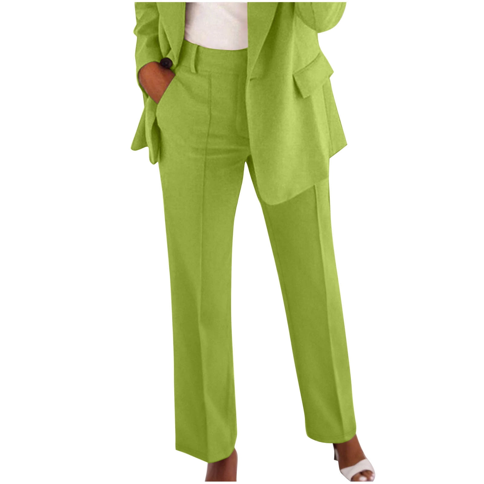 Ohufall Dress Pants for Women Plus Size Fashion Casual Pockets High ...