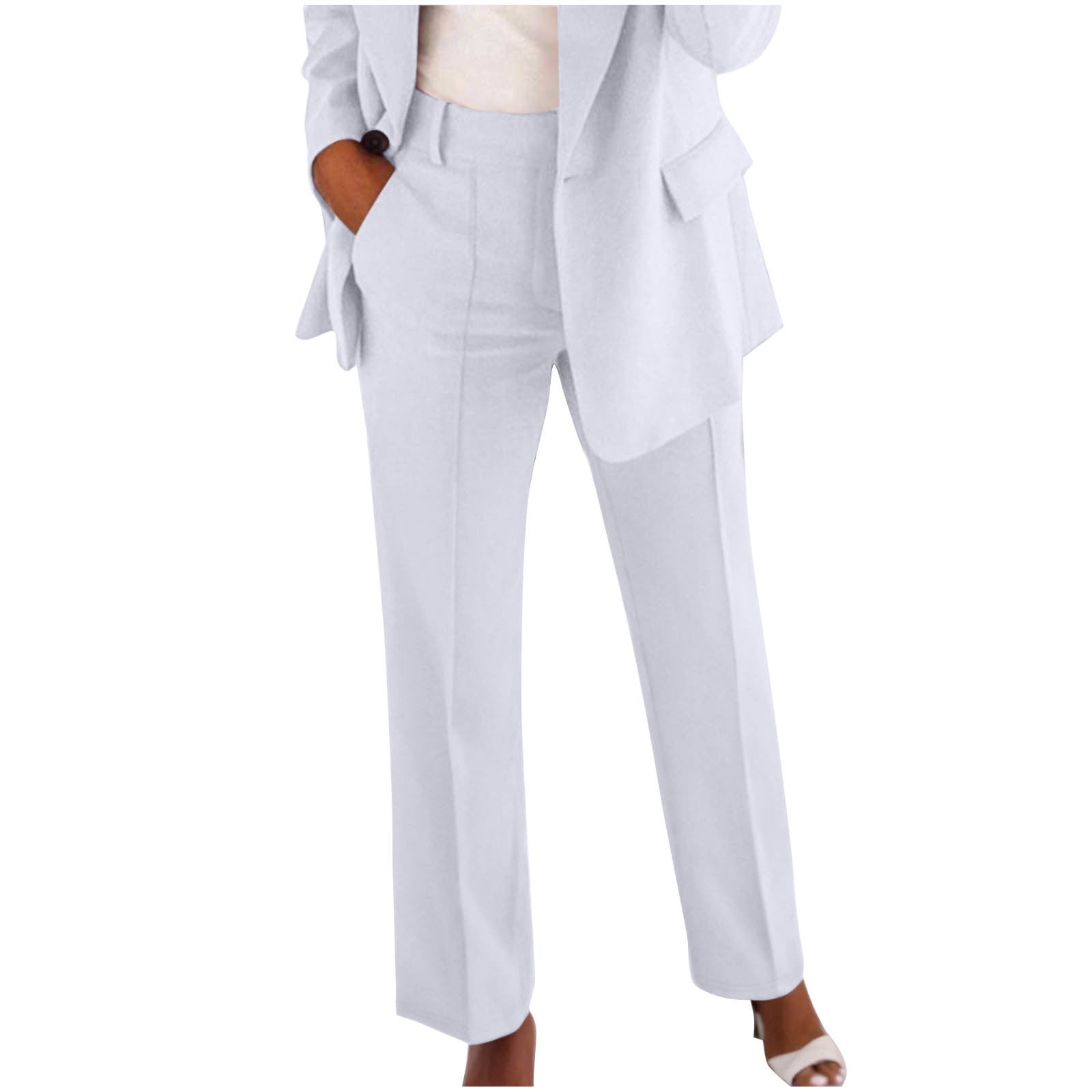 Ohufall Dress Pants for Women Plus Size Fashion Casual Pockets High ...