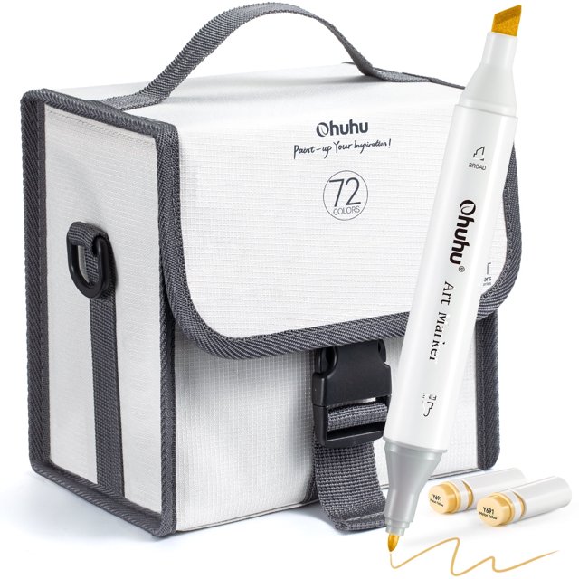 Free Shipping! Ohuhu 72 Colors Fine-and-Chisel Dual Tips Colors Alcohol ...