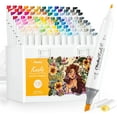 Ohuhu Alcohol Markers 108 Colors: Fine & Slim Broad Chisel Dual Tips ...
