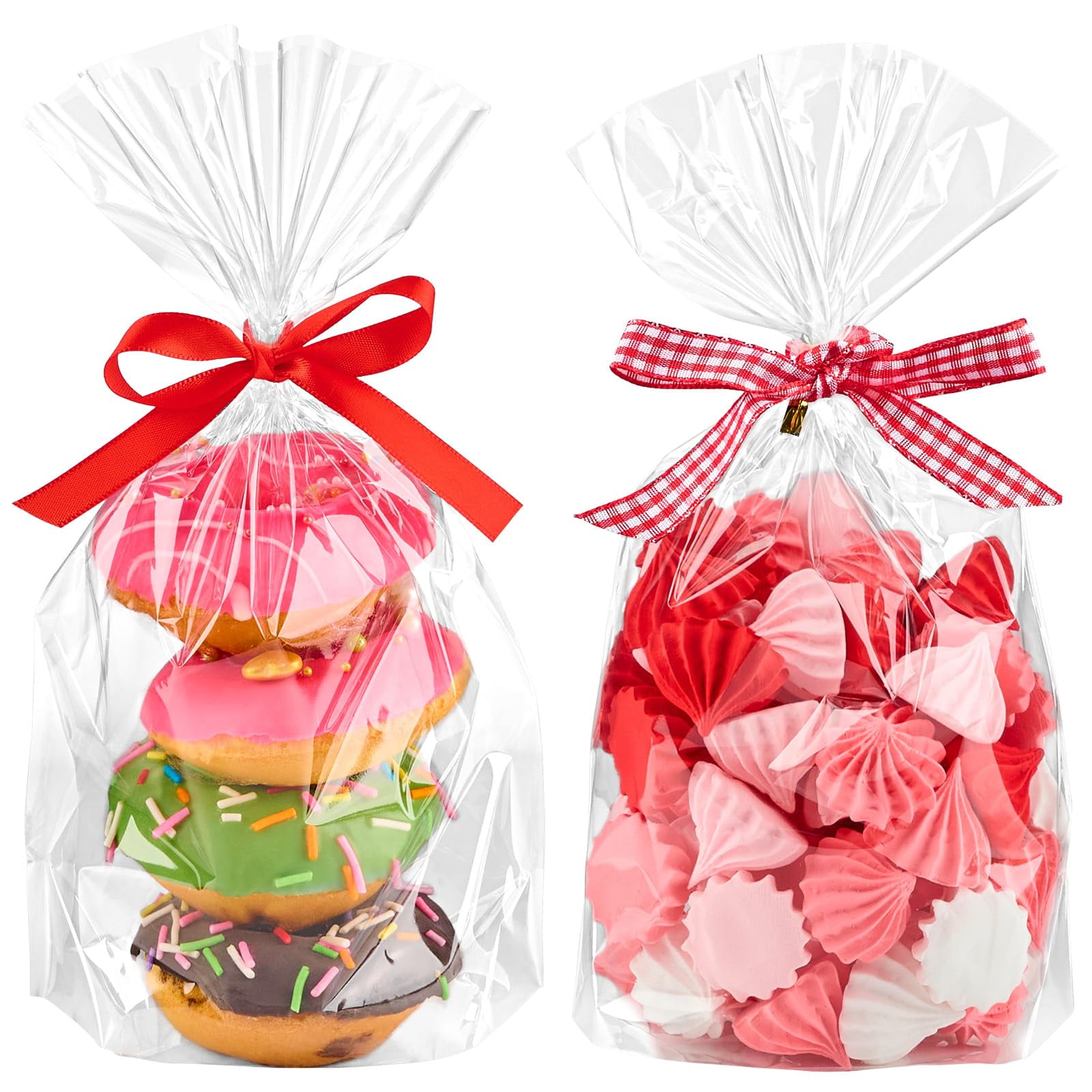 Ohuimrt 100 Pack 6 JKF25 x 9 x 2.4 Inch Bottom Gusset Cellophane Bags ...