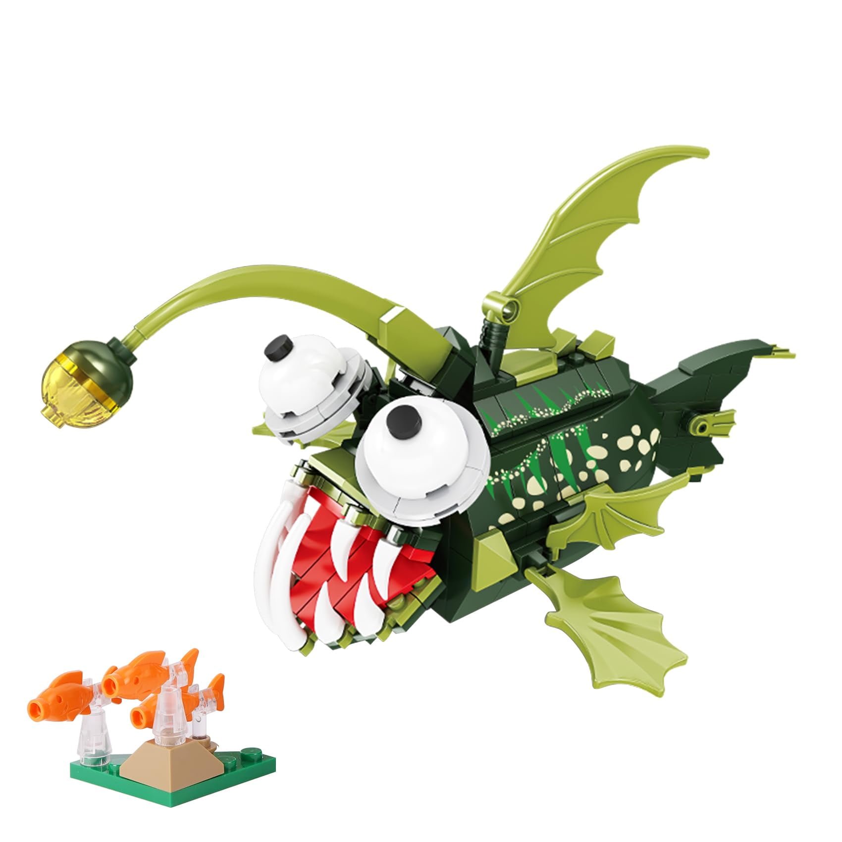 Oichy Ocean Building Set, Angler Fish Deep Sea Creatures Building Toy ...