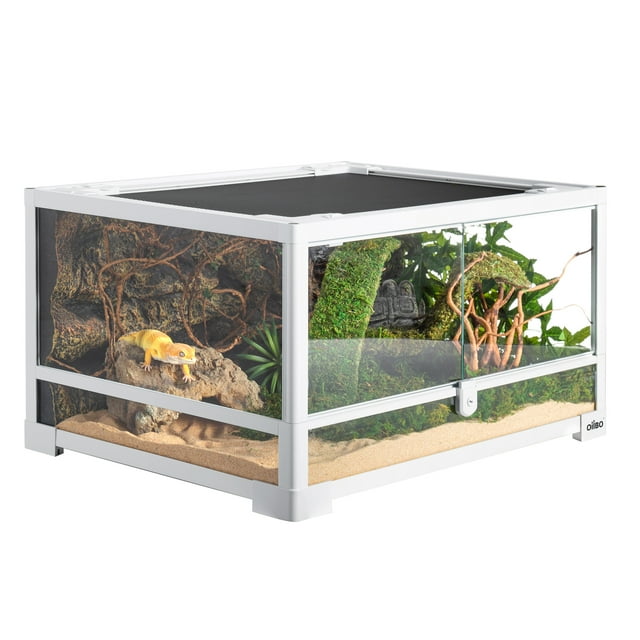 OiiBO Reptile Glass Terrarium, Swing Doors with Screen Ventilation ...