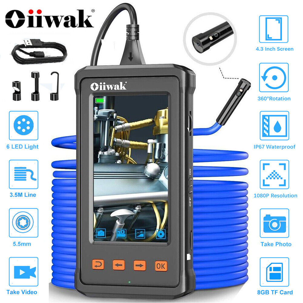 Oiiwak 11.5FT 5.5mm Inspection Camera 360° 1080P HD Digital Borescope ...