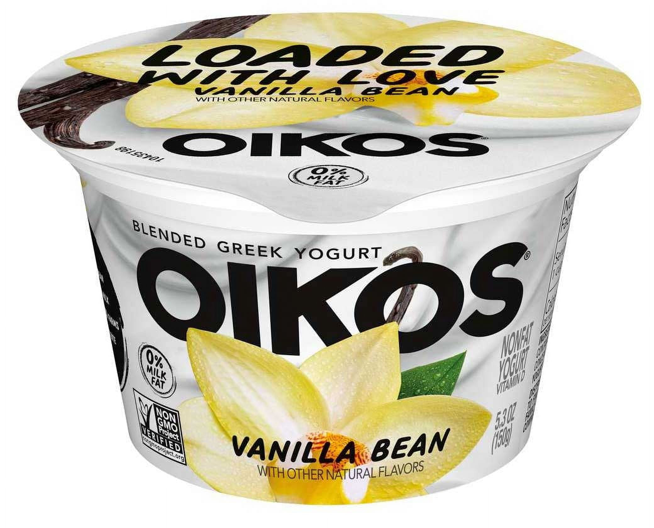 Oikos Dannon Core Vanilla Blended Nonfat Greek Yogurt, 5.3 Ounce Cup ...