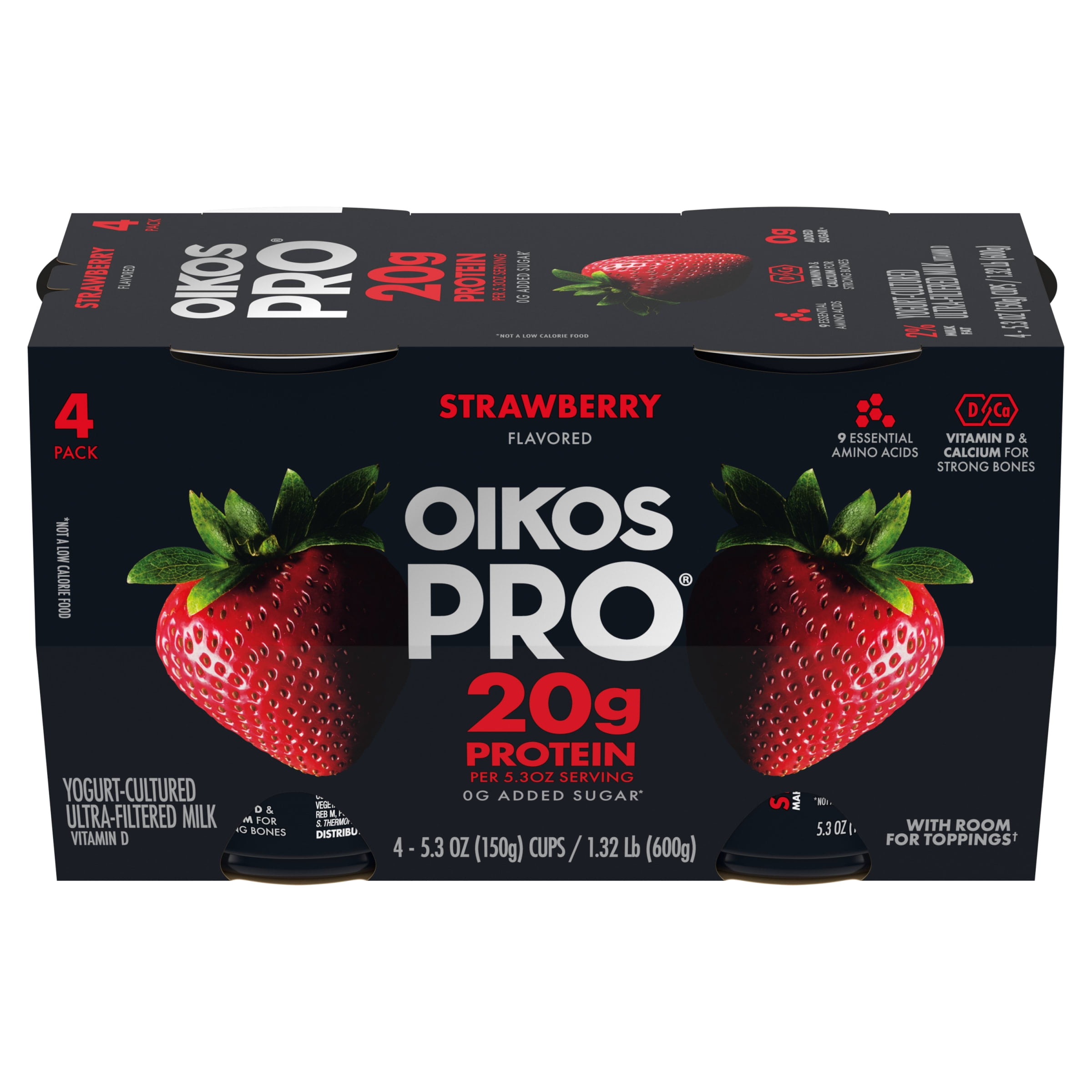Oikos Pro 20g Protein, Nonfat Strawberry Yogurt Cultured Dairy Product ...