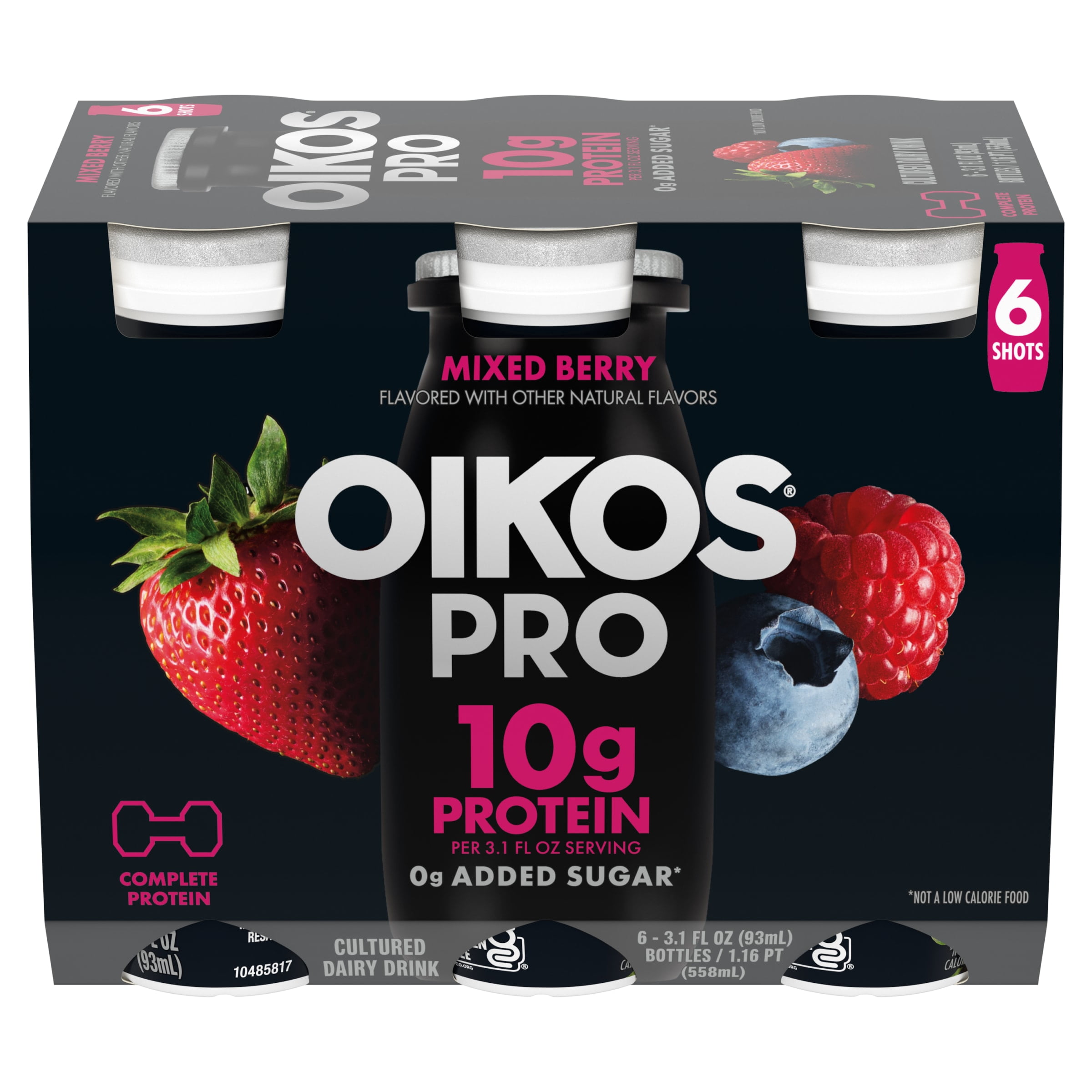 Oikos Pro Mixed Berry Dairy Drink, 10g of Protein, 0g Added Sugar ...