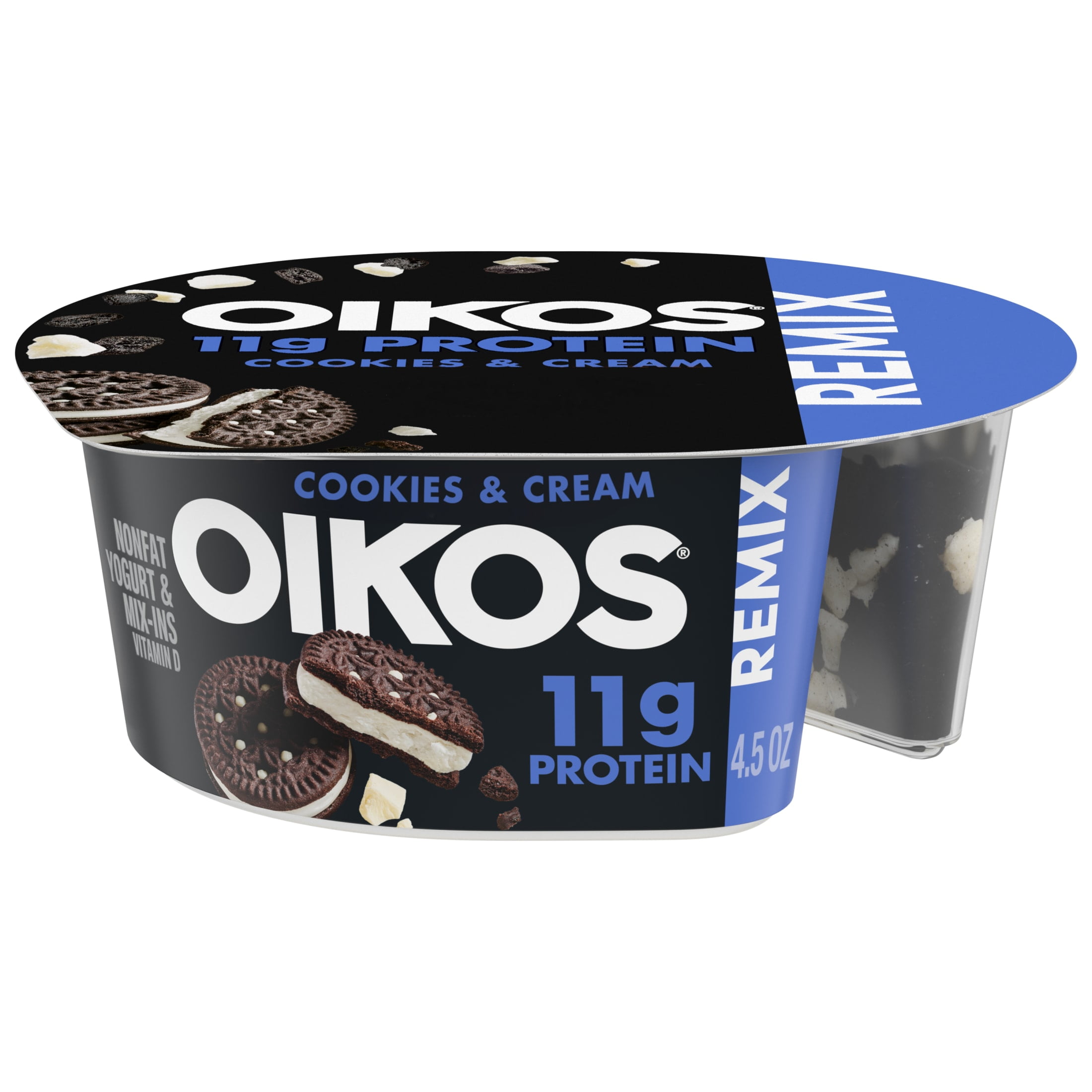 Oikos REMIX Cookies & Cream 11g Protein Vanilla Nonfat Greek Yogurt ...