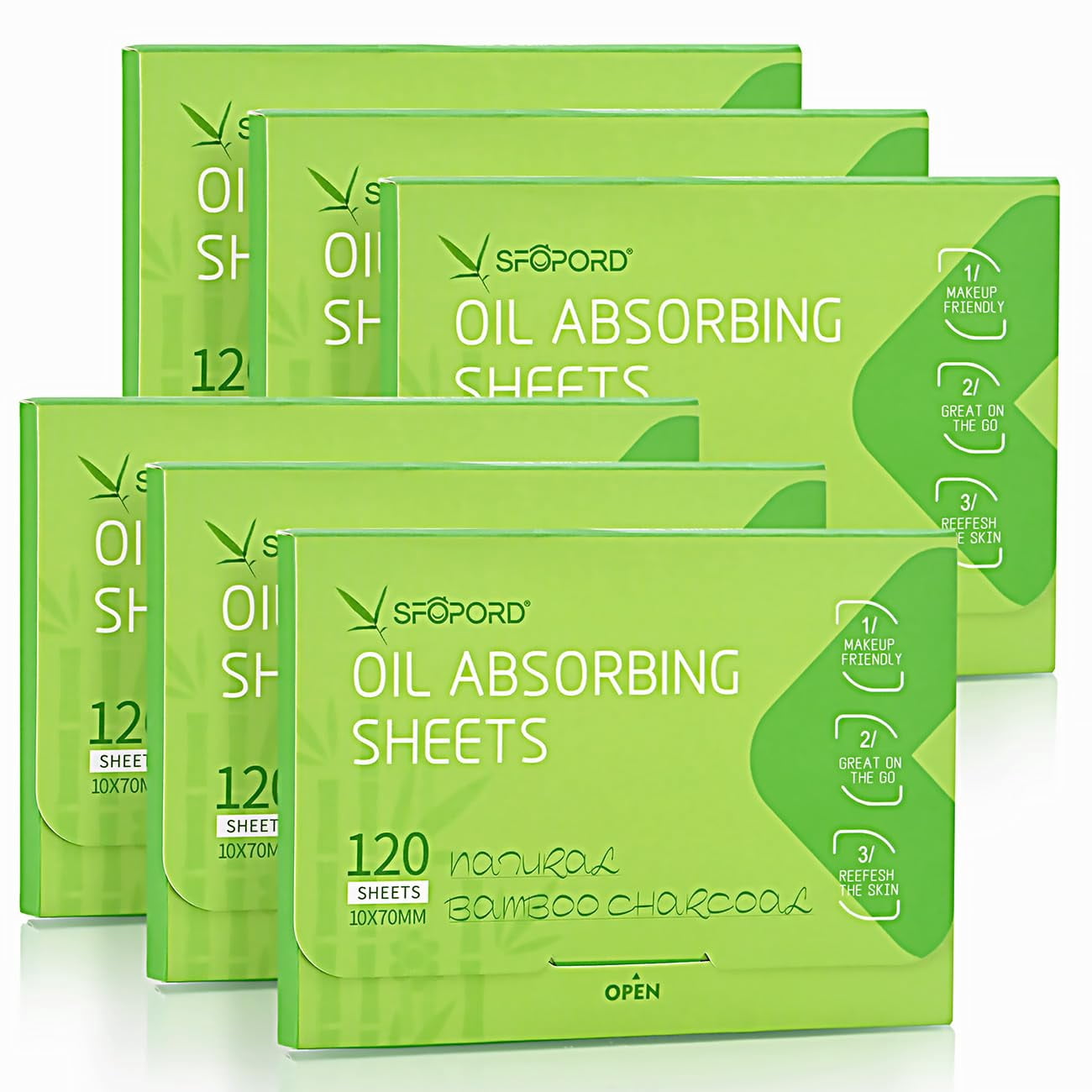 Oil Absorbing Sheets with Bamboo Charcoal - 6 Pack (720 sheets) Oil ...