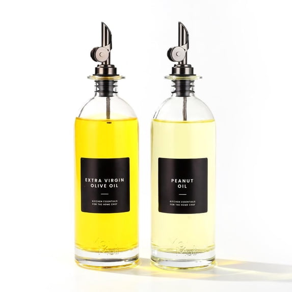Oil And Vinegar Dispenser With Metal Pour Spout Weighted Pourer ...