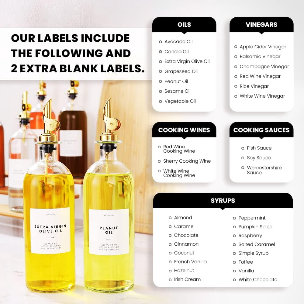 Oil And Vinegar Dispenser With Metal Pour Spout Weighted Pourer ...