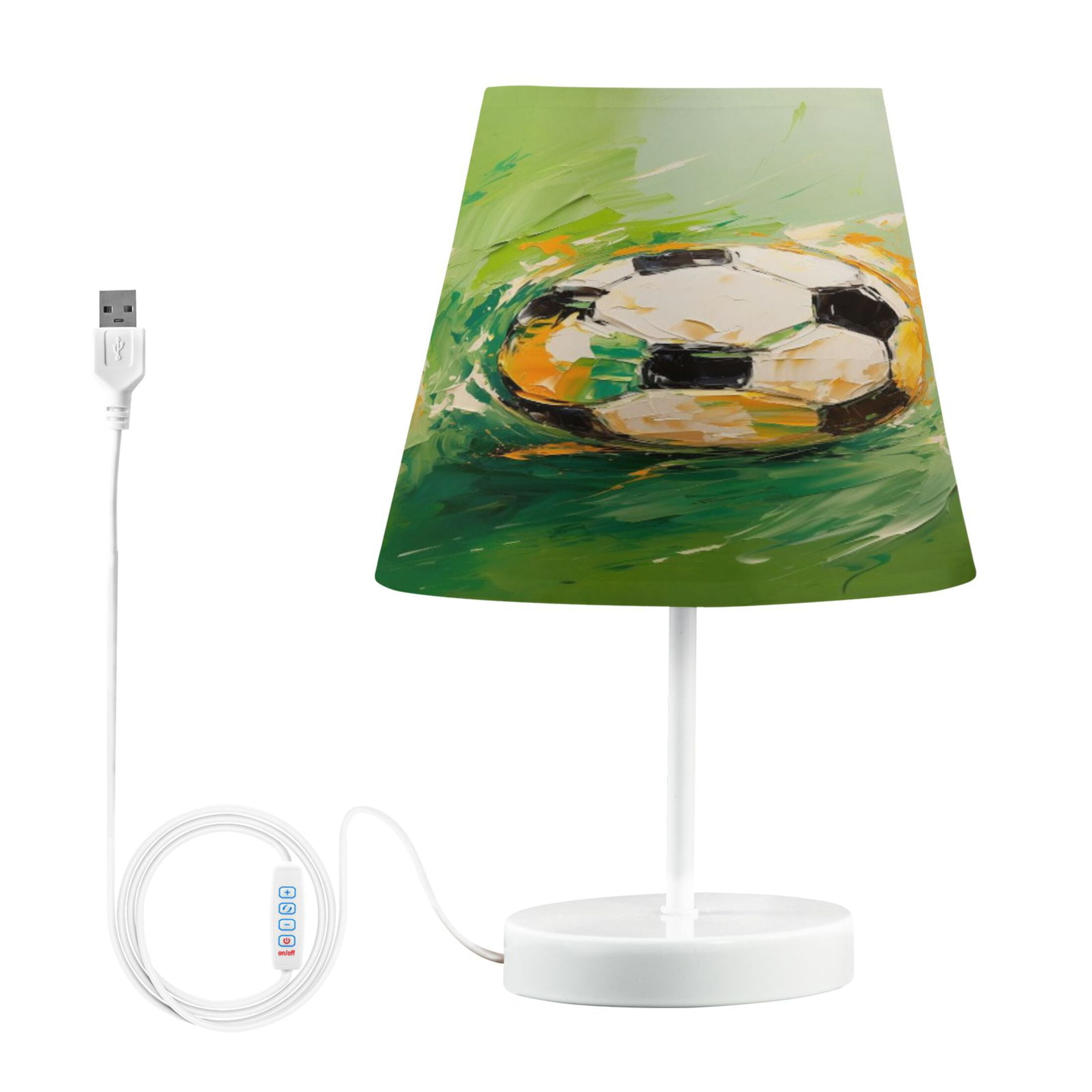 Oil Art Football Desk Lamp LED Table Nightstand Lamps with 3 Color ...