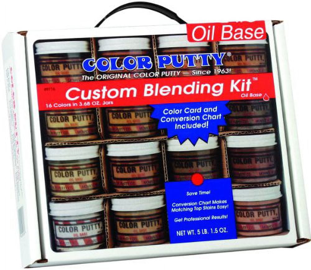 Oil Based Custom Blending Kit by Color Putty - Includes Sixteen 3.68 oz ...