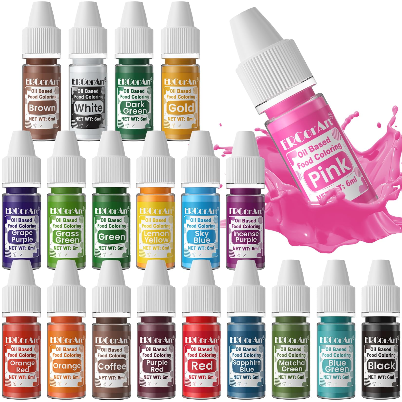 Oil Based Food Coloring OKA4 for Chocolate - 20 Colors Upgraded Food ...