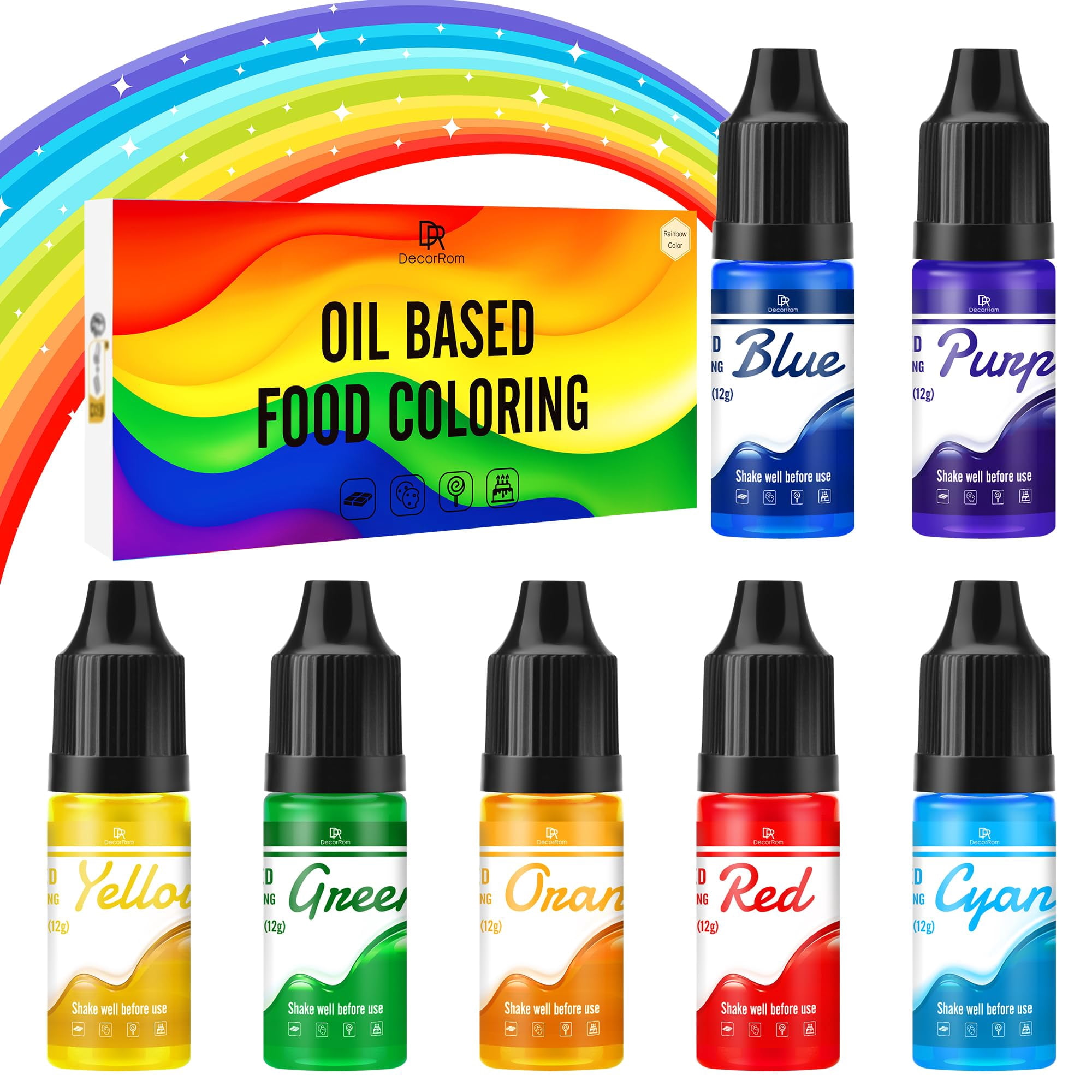 Oil Based Food - Rainbow SMRFat Soluble Food Set for Chocolate, Candy ...