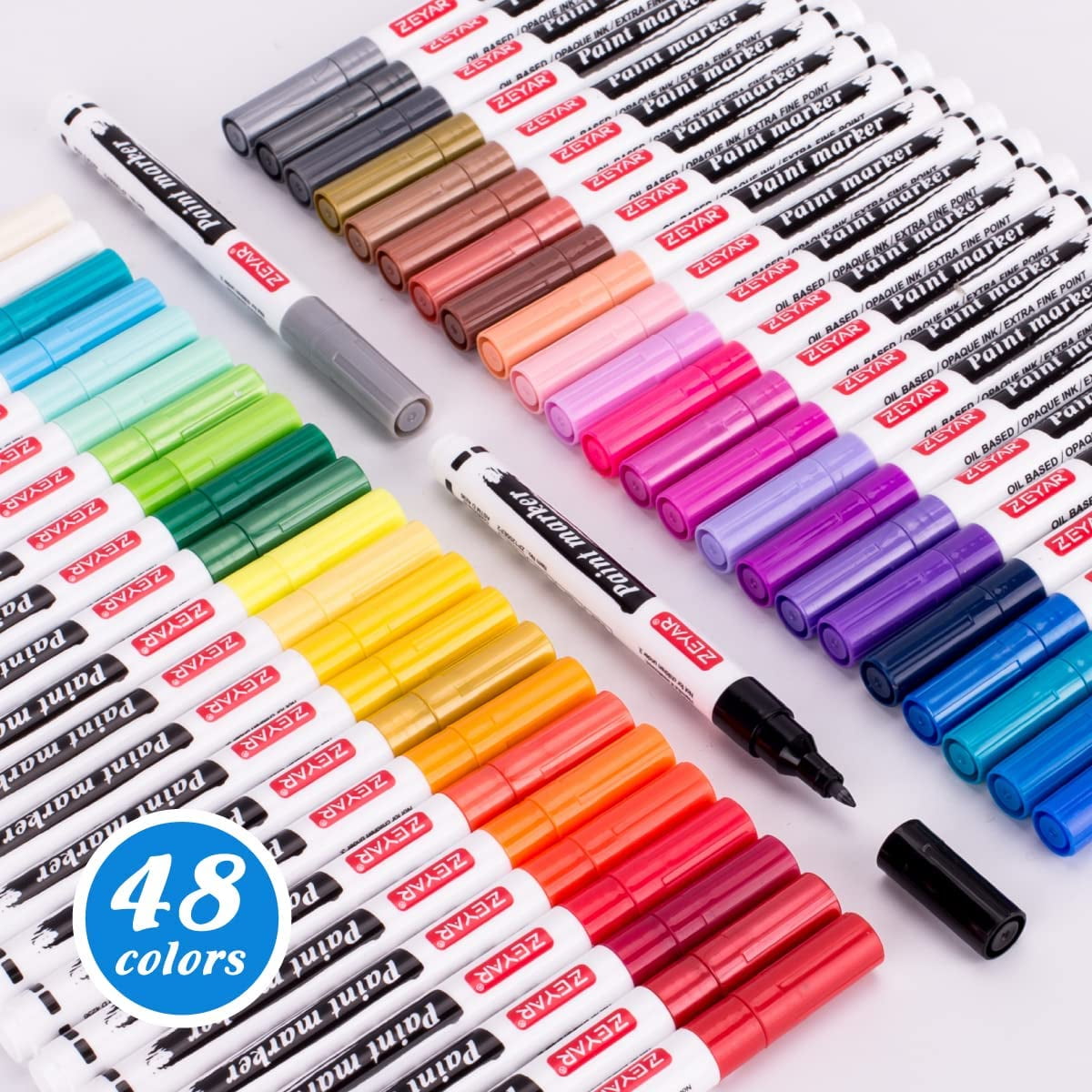 Oil-Based Paint Markers, Expert of Rock Painting, Extra Fine Point, 48 ...