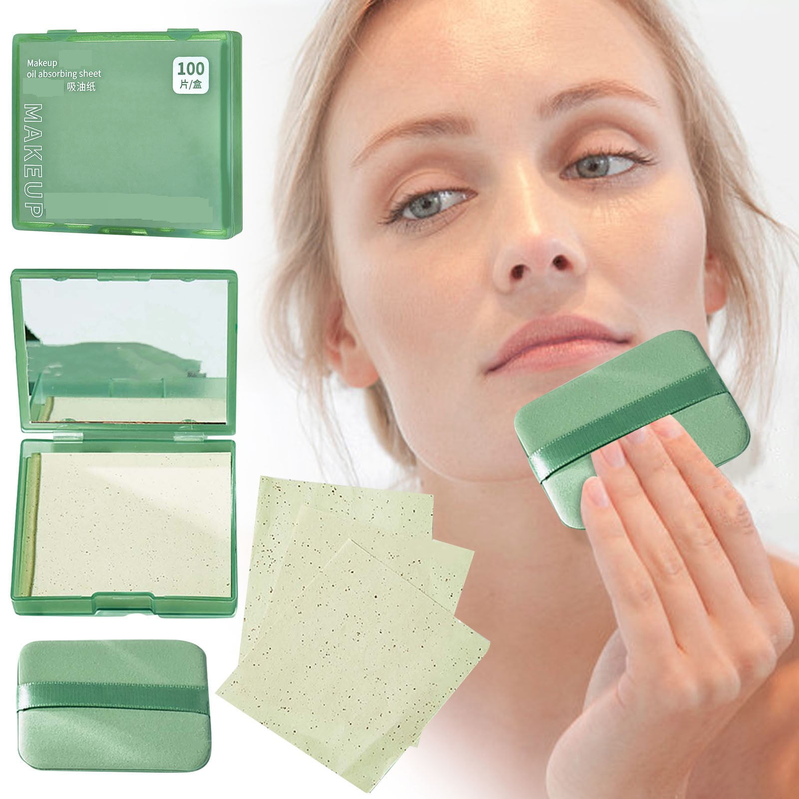 Oil Blotting Sheets for Face with Mirror , Oil Blotting Paper for Oily ...