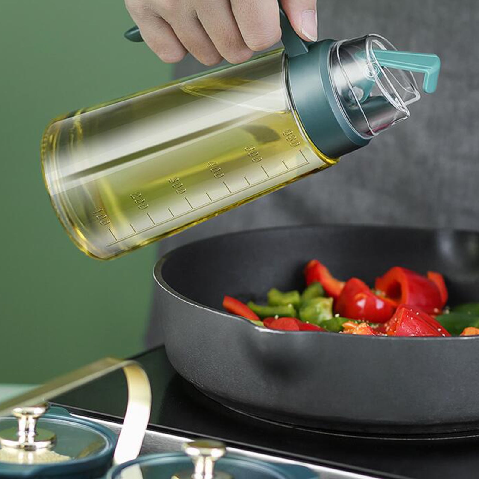 Oil Bottle No Drip Leak-proof Refillable Clear Food Grade Cooking Glass ...