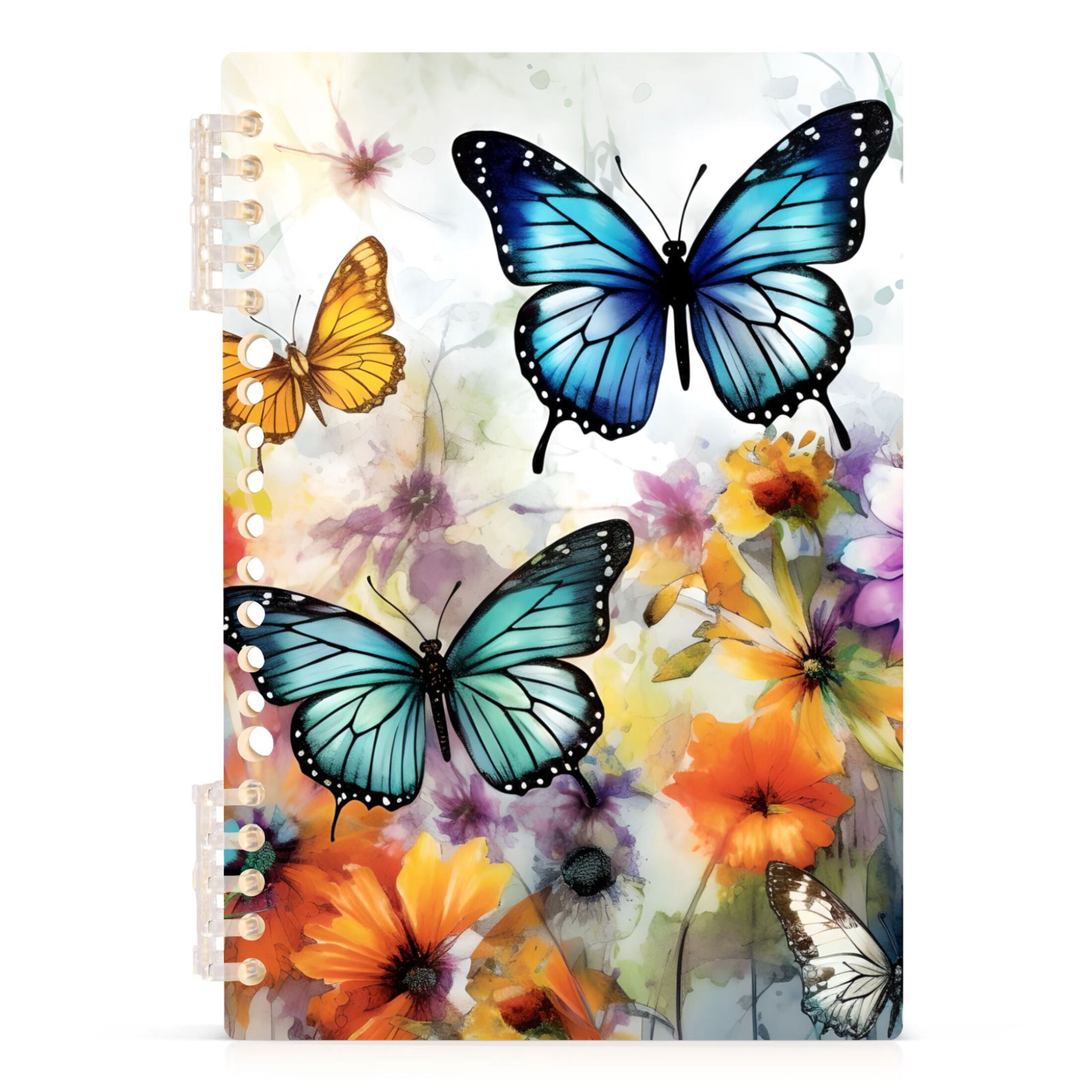 Oil Butterflies Flying Spiral Notebooks 60 Sheets 120 Pages A5 Journal ...