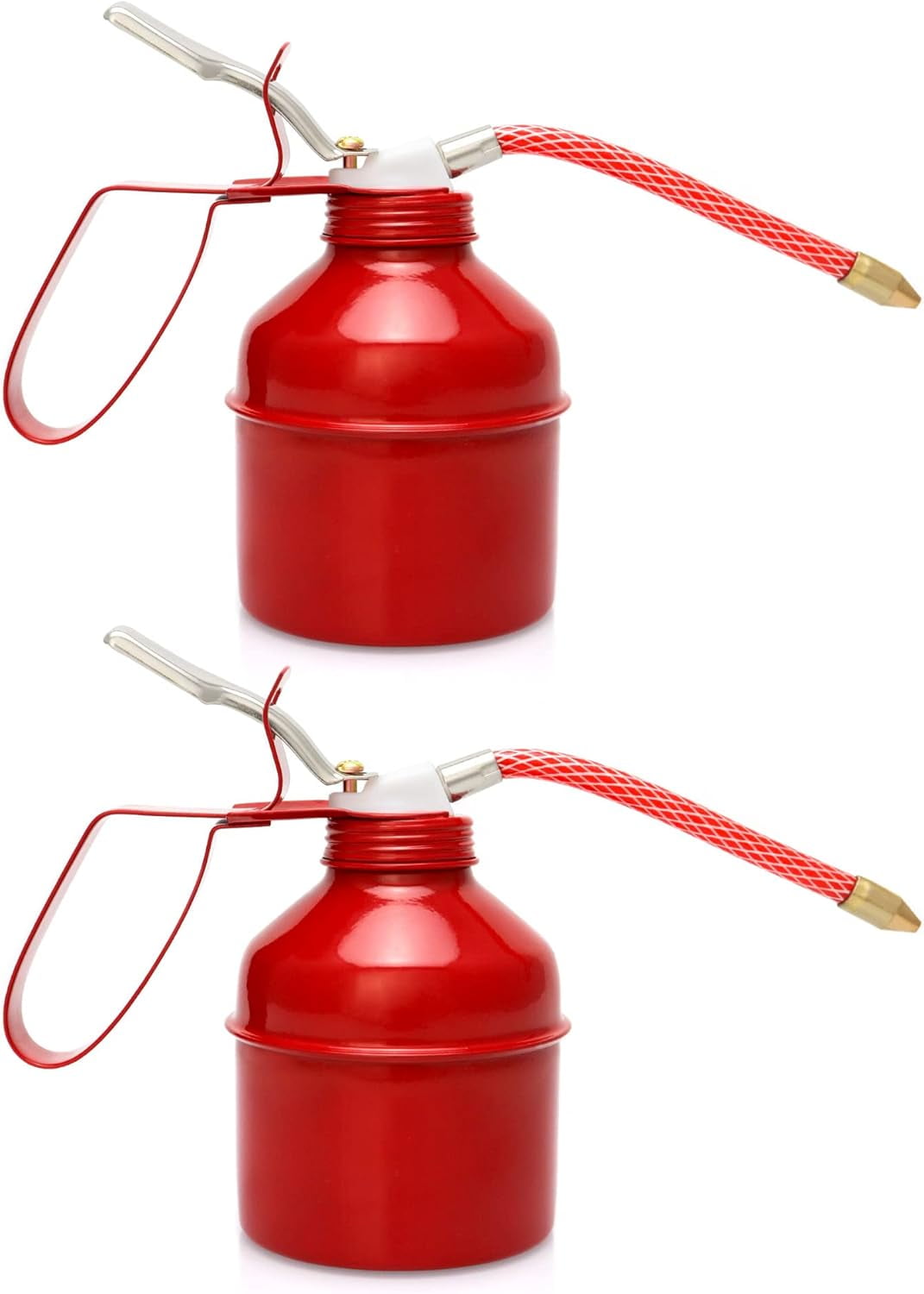 Oil Can, 12 OZ (400ML) Capacity Manual Pump Oil Can, Steel Pistol Type ...