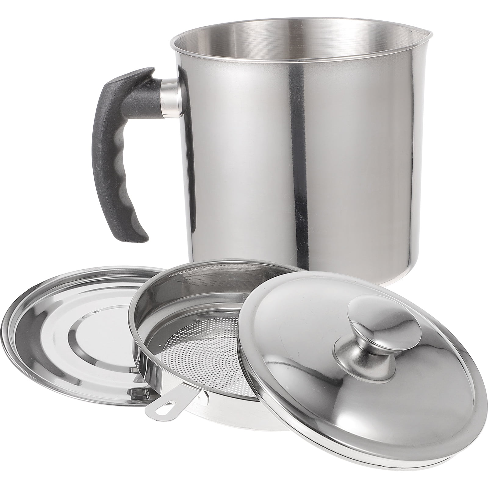 Oil Can Pot with Fine Mesh Container Strainer Filter Storage Grease ...