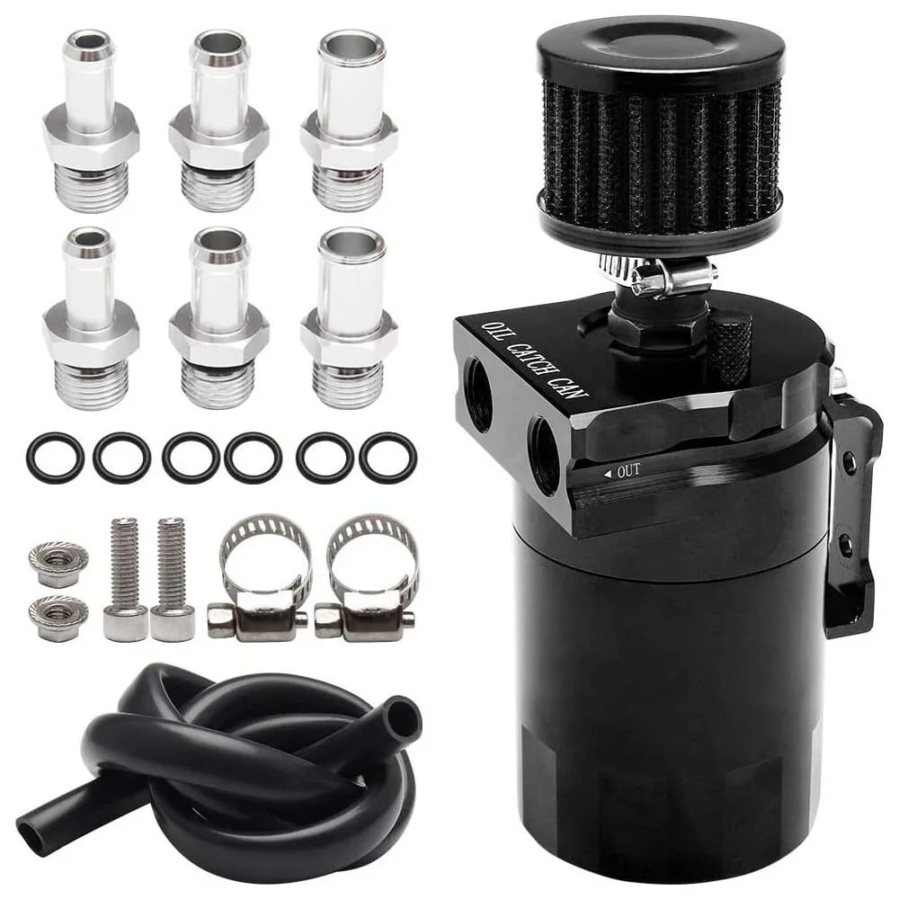 Oil Catch Can Kit Reservoir Baffled Tank with Breather Filter Universal ...