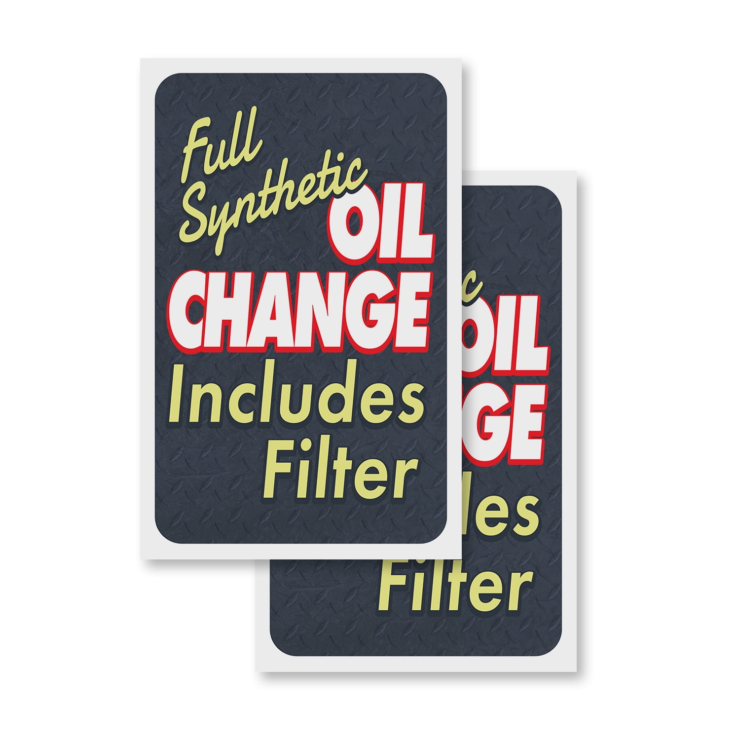 Oil Change (2-PACK) 24" x 36" Vinyl Decals | Sign Insert Peel & Stick ...