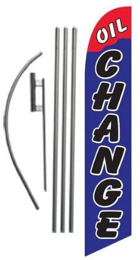 Open Business Swooper Flag Sign Kit with 15ft Pole and Ground Stake for ...