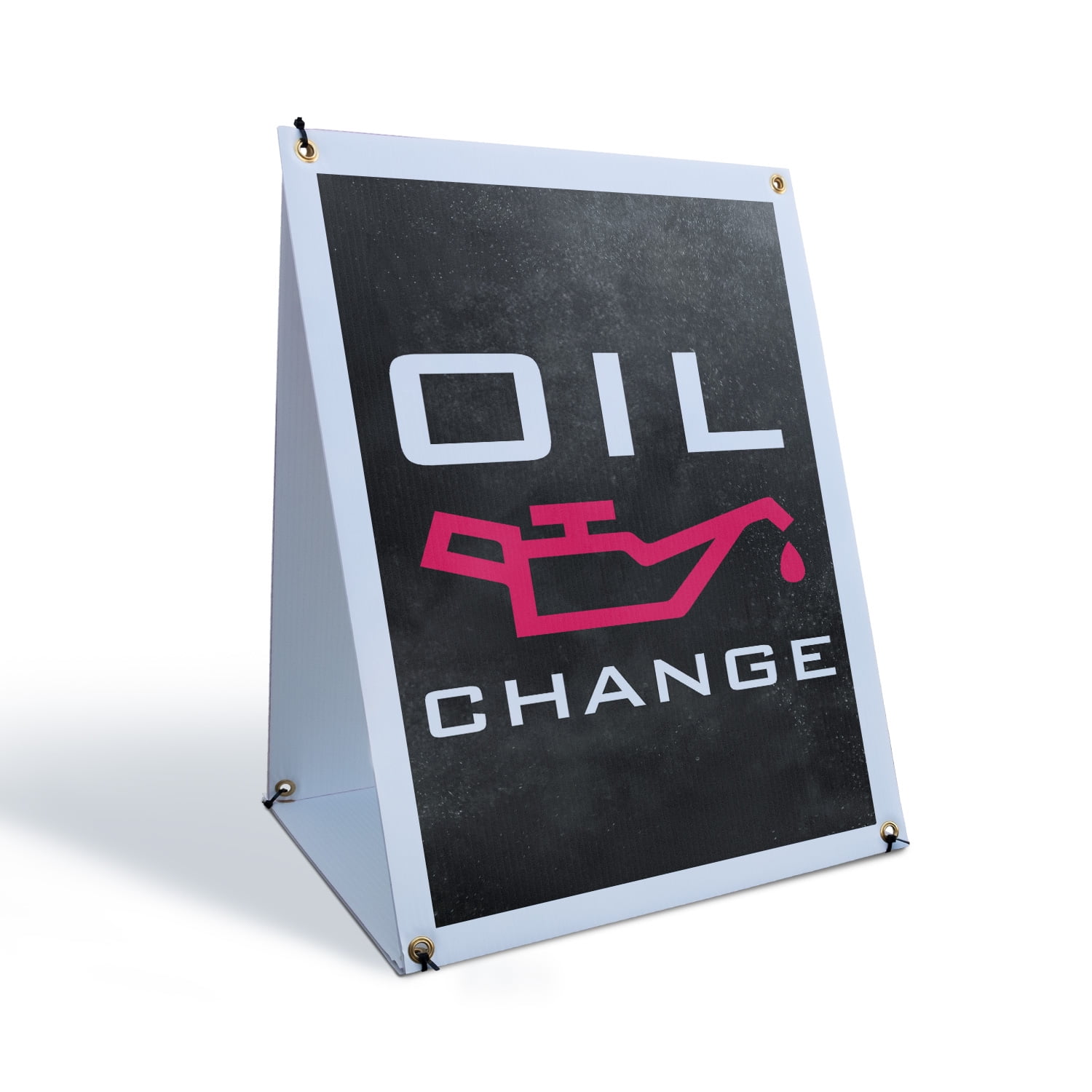 Oil Change Sidewalk Sign 18 Inch x 24 Inch A-Frame Images On Both Sides ...