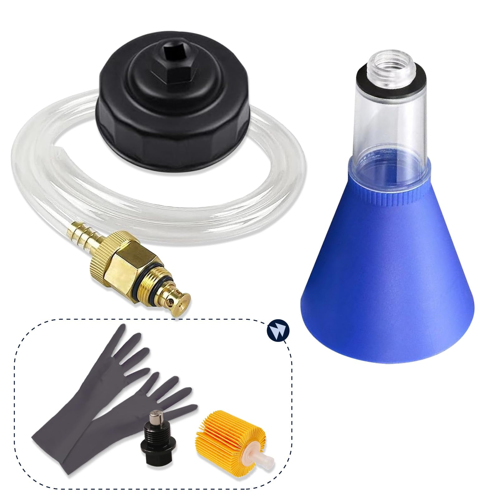 Oil Change Tools Kit with Oil Filter Wrench,Oil Filter,Drain Tool ...