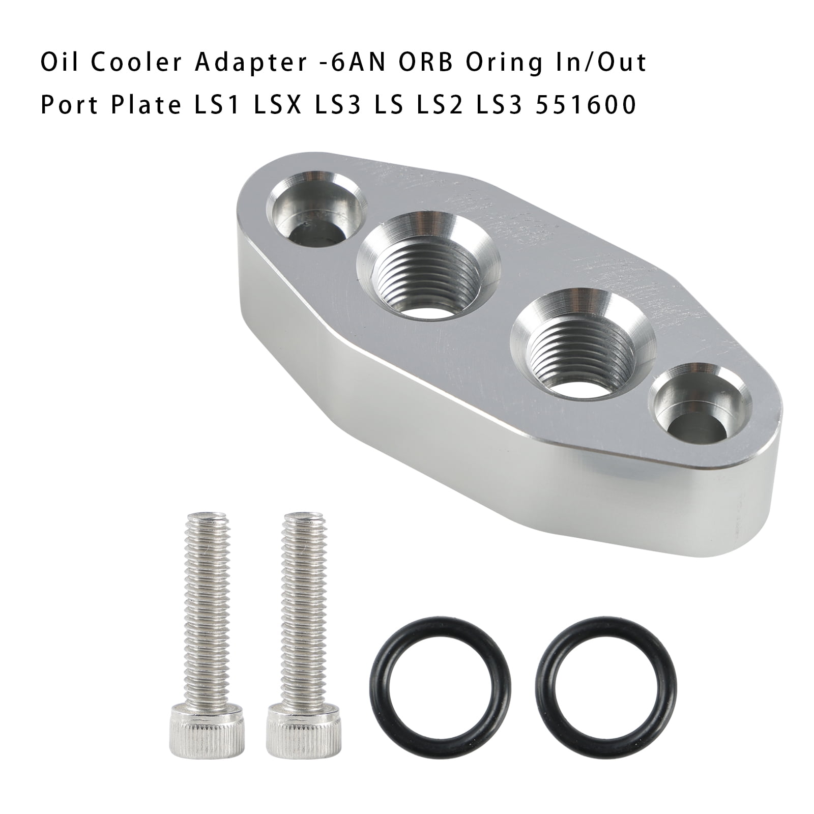 Oil Cooler Adapter 6AN ORB O-Ring In/Out Port Plate LS1 LSX LS3 LS LS2 ...