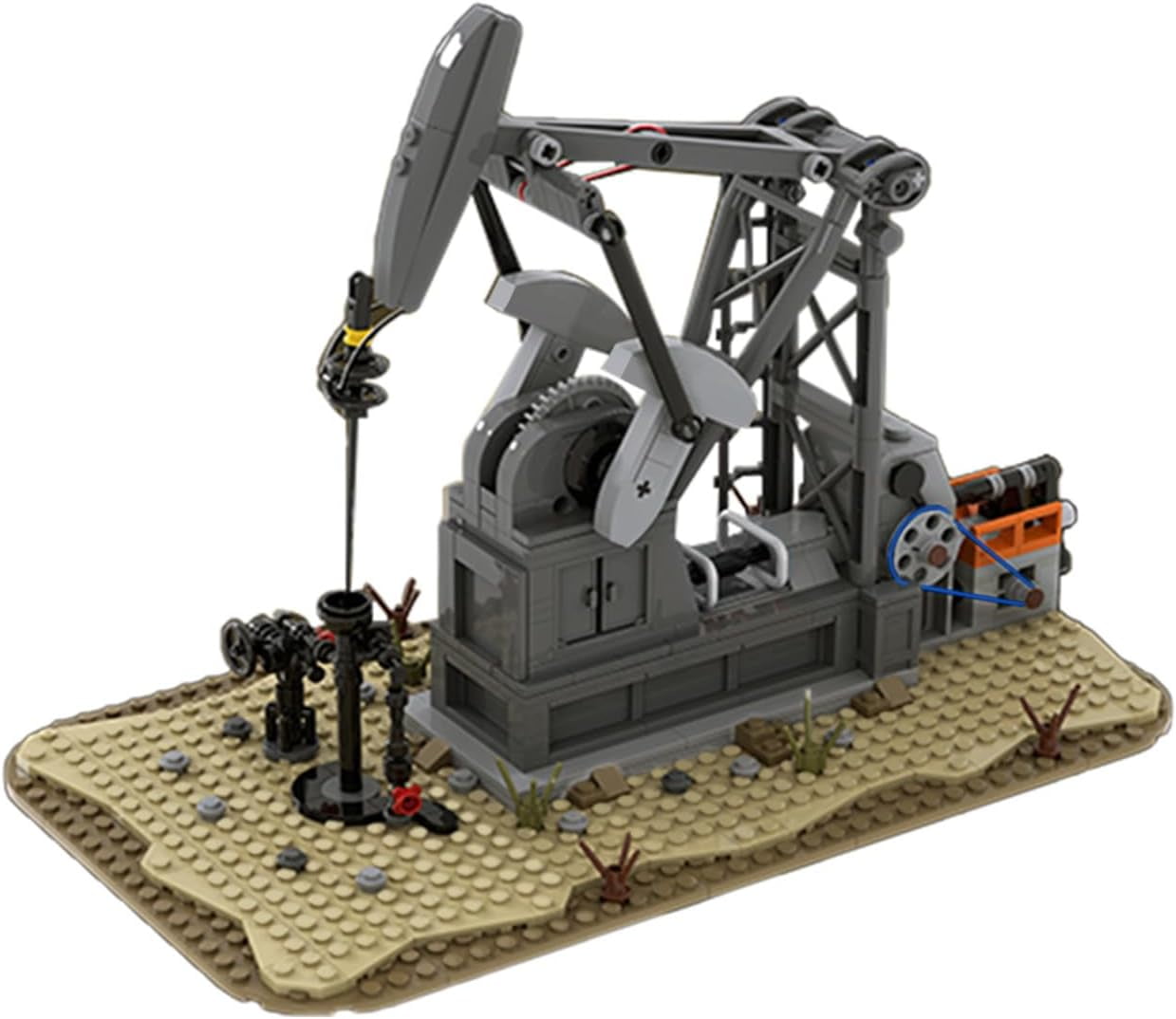 Oil Derrick Functioning Oil Pump Jack Building Block Toys,Nano Micro Creative DIY Models for ...