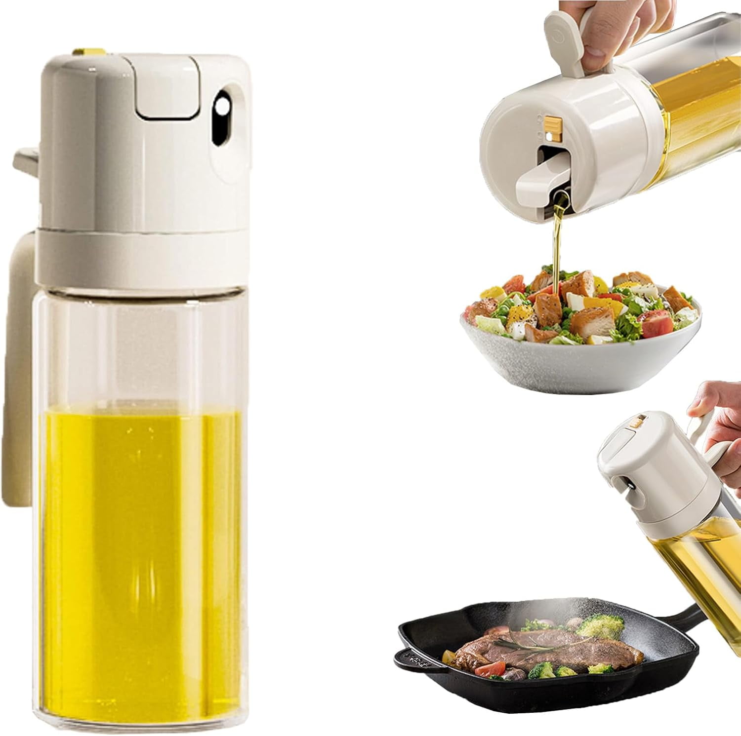 Oil Dispenser, Acssart 2 In 1 Glass Oil Sprayer & Dispenser, 19oz Oil ...