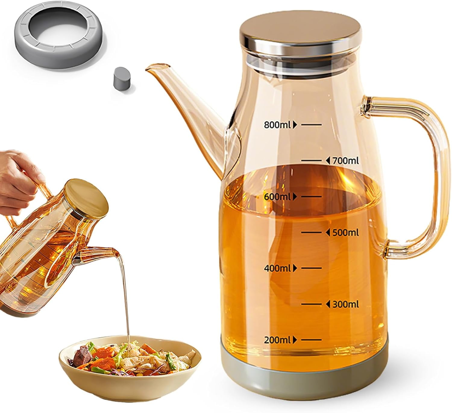 Oil Dispenser Bottle with Drip Free Spout, 2 in 1 Oil Dispenser and ...