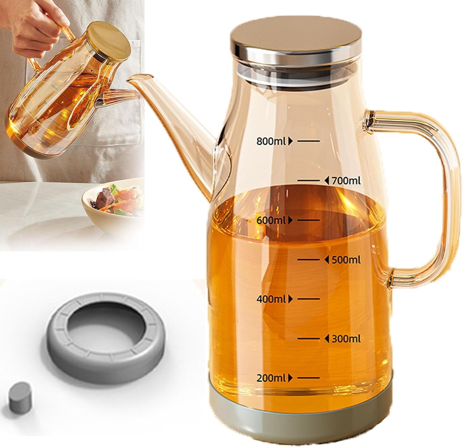 Oil Dispenser Bottle with Drip Free Spout, Oil and Vinegar Dispenser ...