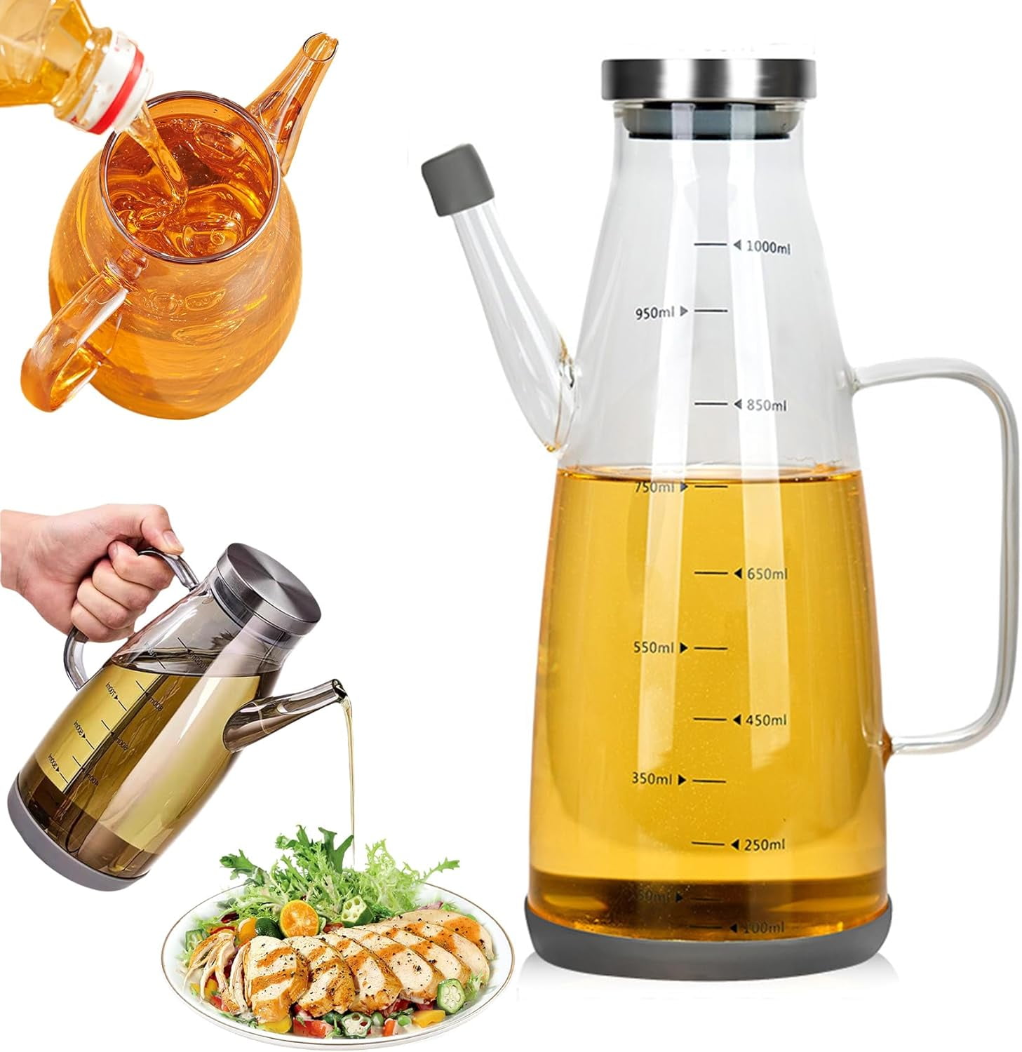 Oil Dispenser Bottle with Drip Free Spout, Roseionly Oil Dispenser ...