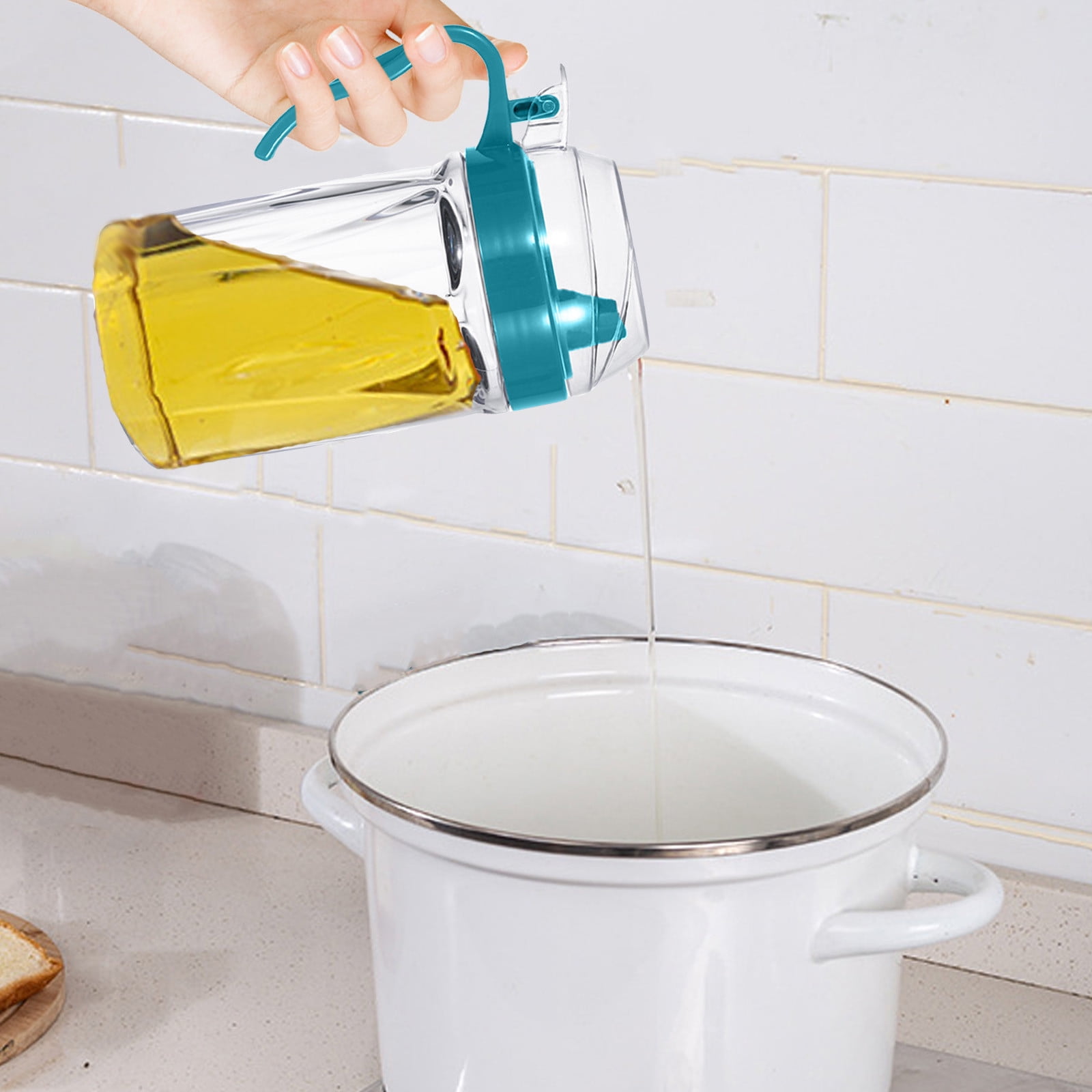 Oil Dispenser Bottle Oil Pot With Lid Leakproof Condiment Container ...